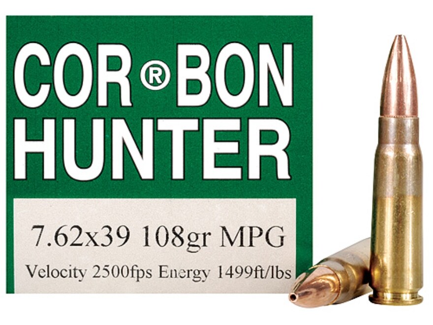Cor-Bon Ammo 7.62x39mm 108 Grain Barnes Multi-Purpose Green (MPG)