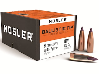 Product Comparison for Nosler Ballistic Tip Varmint Bullets 243 Caliber, 6mm (243 Diameter) 80 ...