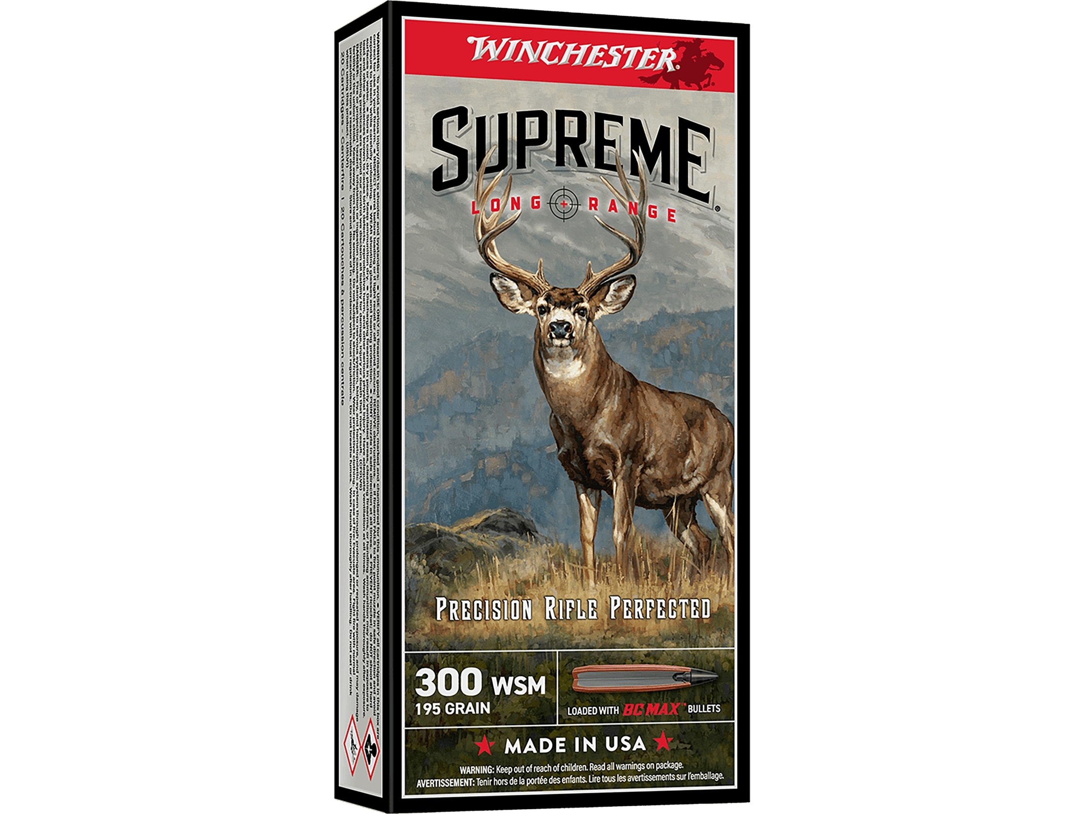 Winchester Supreme Long Range 300 Winchester Short Mag (WSM) Ammo 195