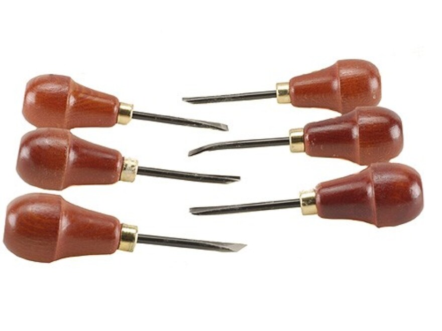Robert Larson Carving Inletting Chisel Set Palm Handled 6-Piece