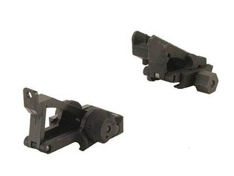 DPMS Mangonel Flip-Up Front Rear Sight Set AR-15 Steel Matte