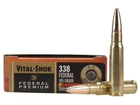 Federal Premium Vital-Shok Ammo 338 Federal 185 Grain Barnes