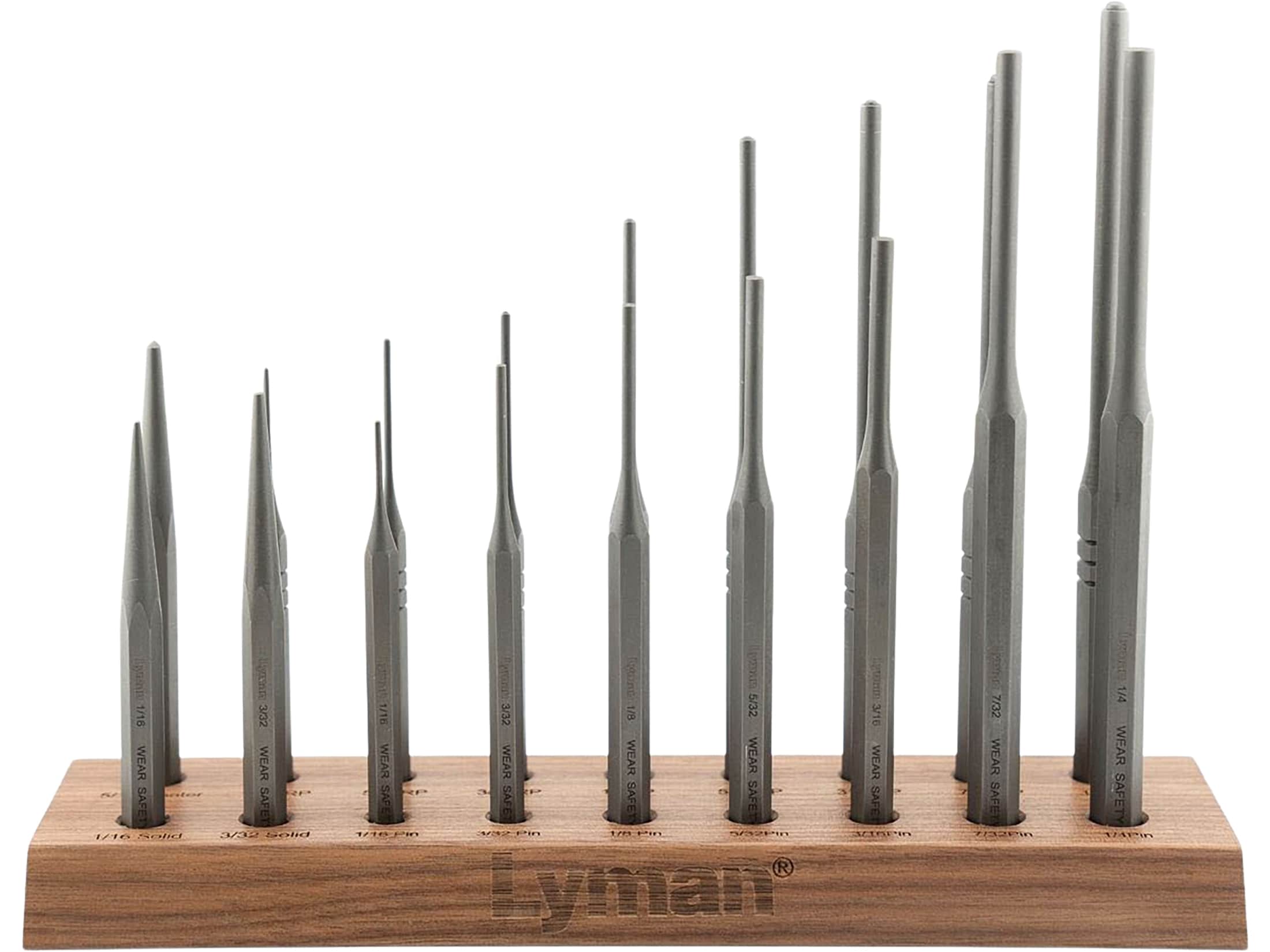 Lyman Armorer's 18 Piece Hex Punch Set Stand