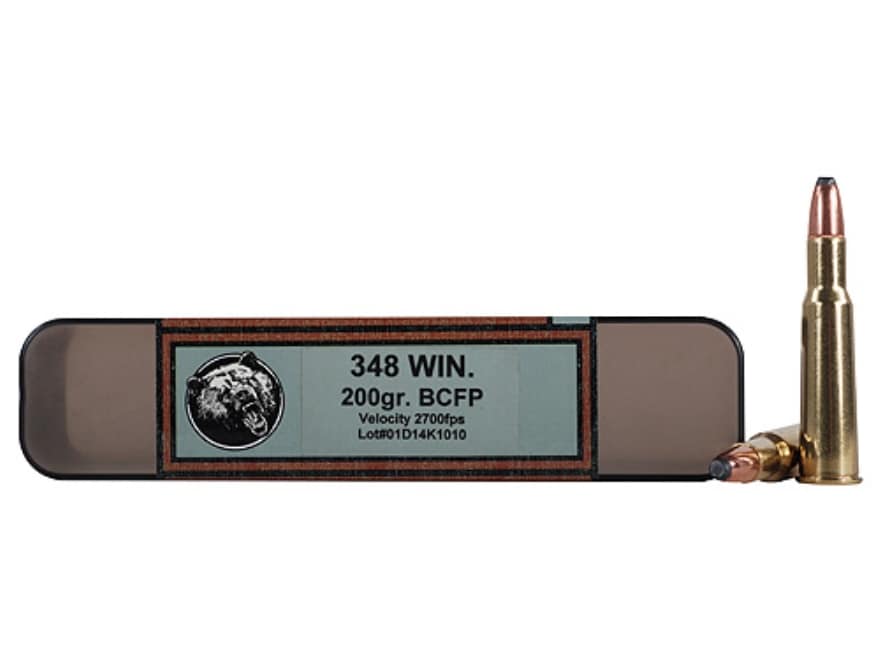 Grizzly Cartridge 348 Winchester Ammo 200 Grain Hawk Bonded Core