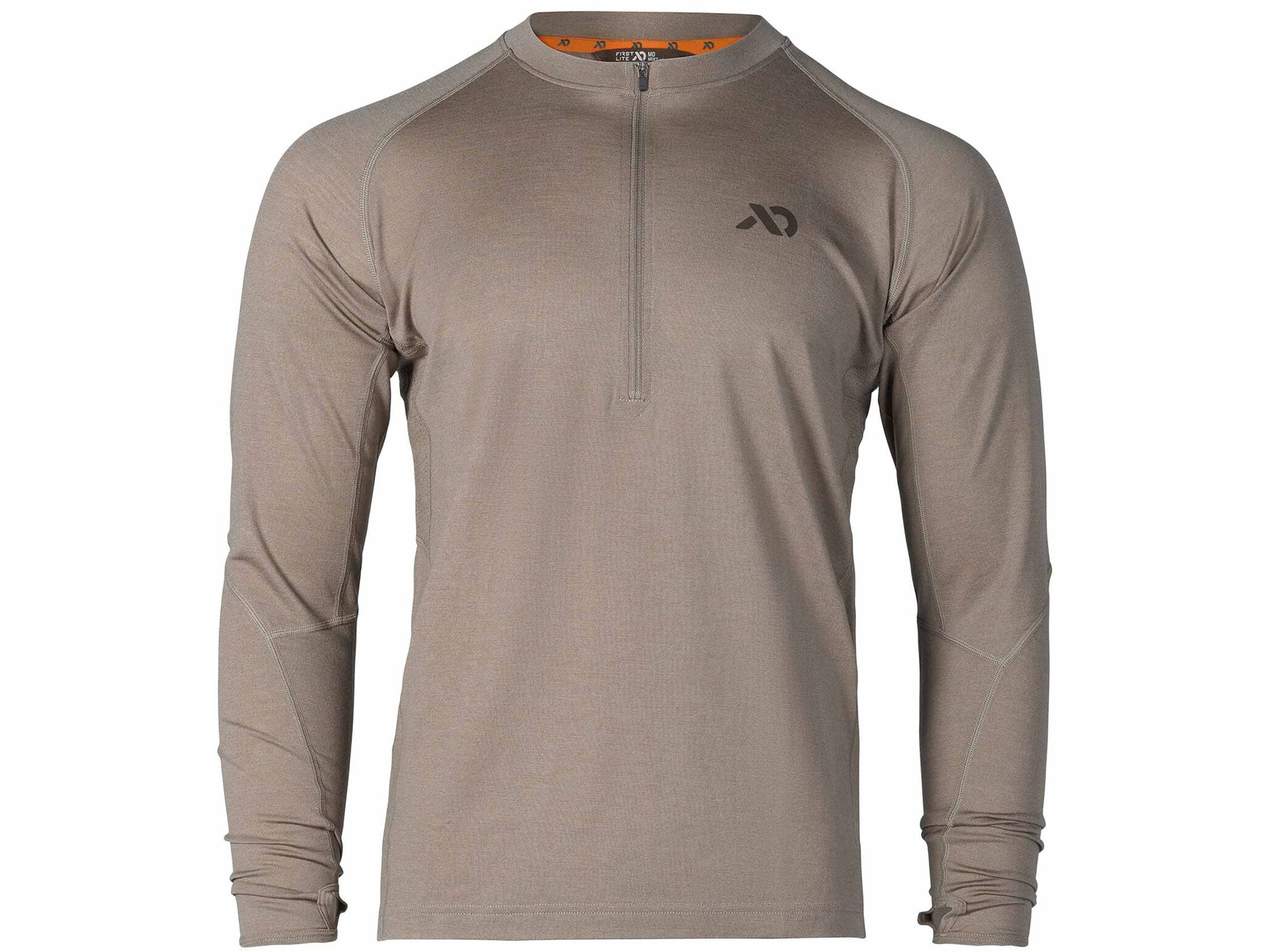 First Lite Men's Wick Quarter Zip Base Layer Shirt Dry Earth Medium