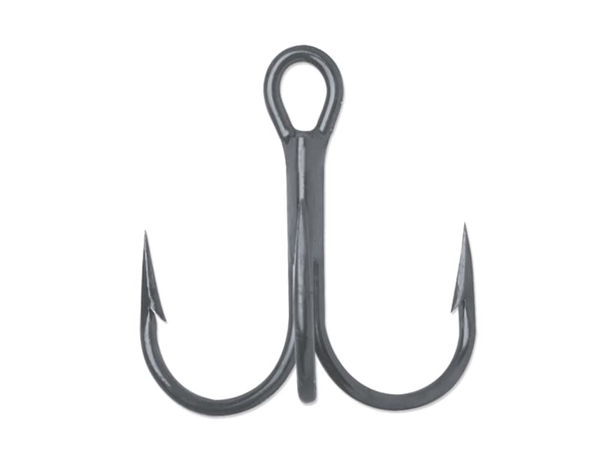 VMC Round Bend Treble Short Shank 1X Hook #2 Black Nickel 7PK