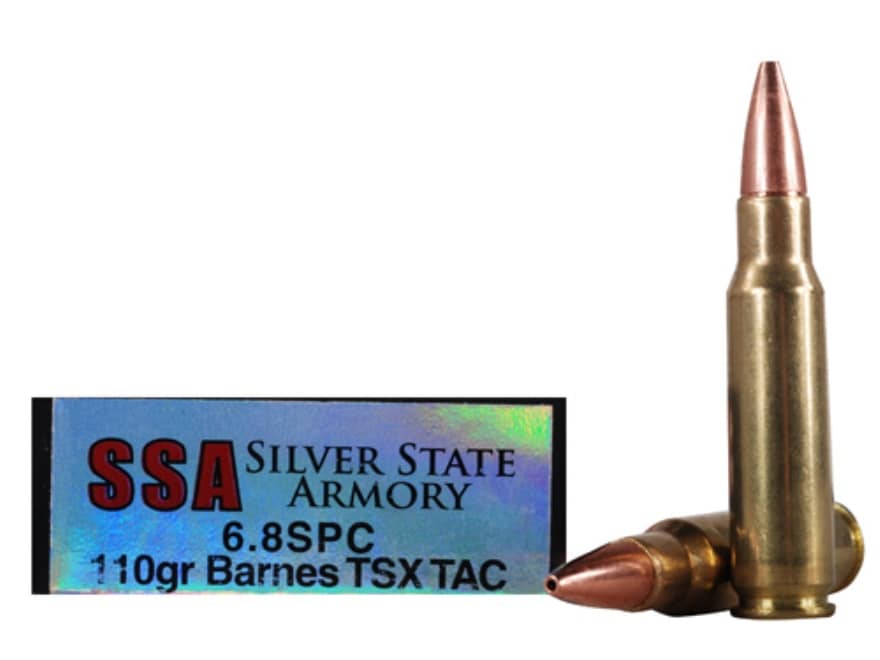 Silver State Armory Ammo 6.8mm Remington SPC 110 Grain Barnes