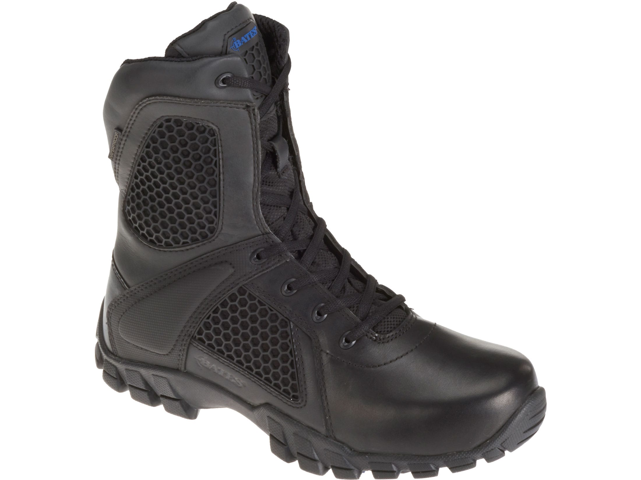 Bates Shock 8 Side-Zip Tactical Boots Leather/Nylon Black Men's 8.5 D