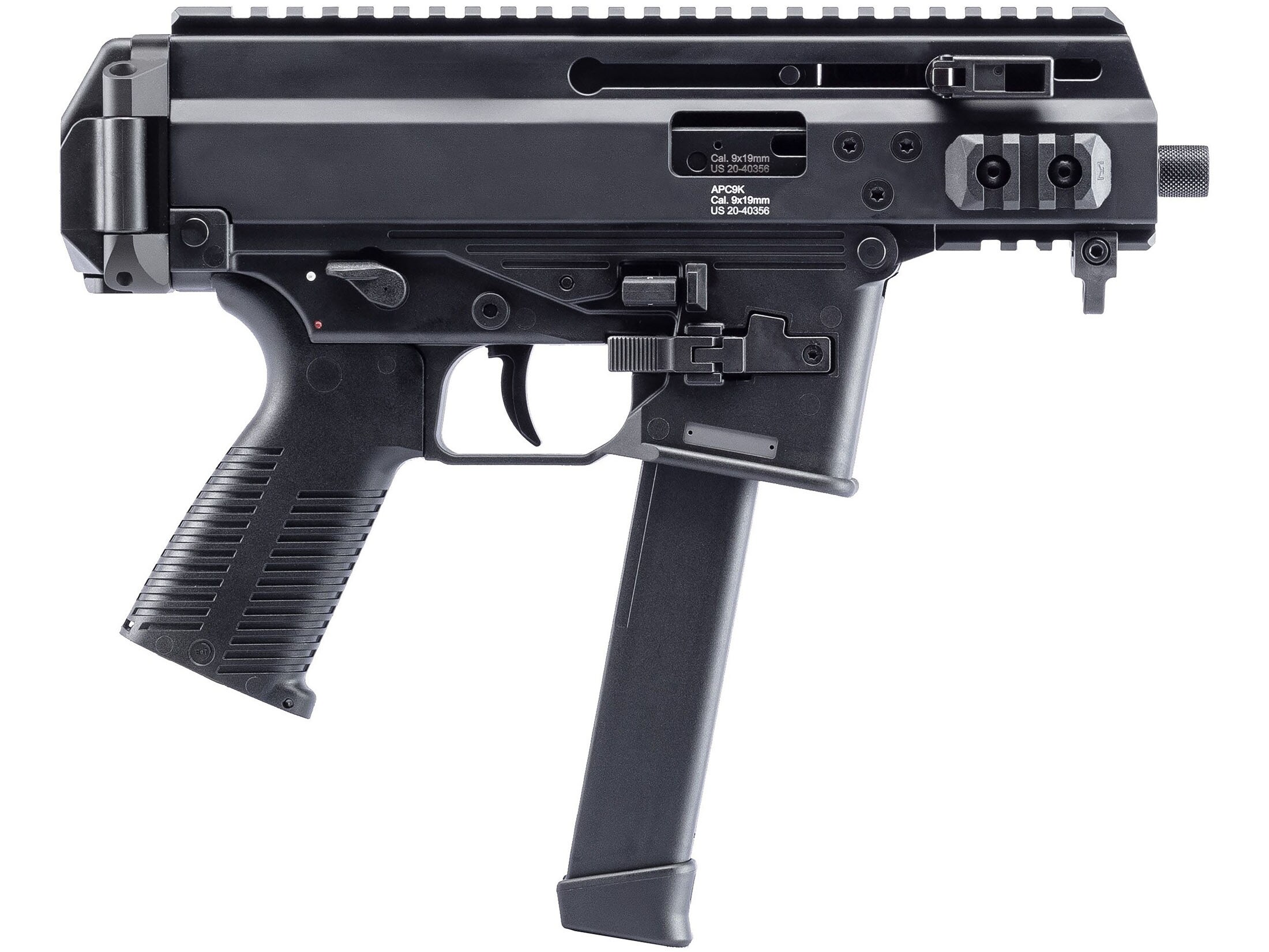 B&T APC9K 9mm Luger Pistol 4.3 Barrel 33+1 Round Black Grip Anodized
