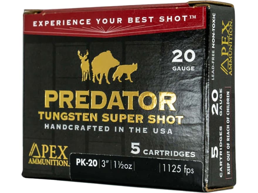 Apex Predator TSS 20 Ga Ammo 3 #4 Tungsten Shot 1-1/2oz Box of 5