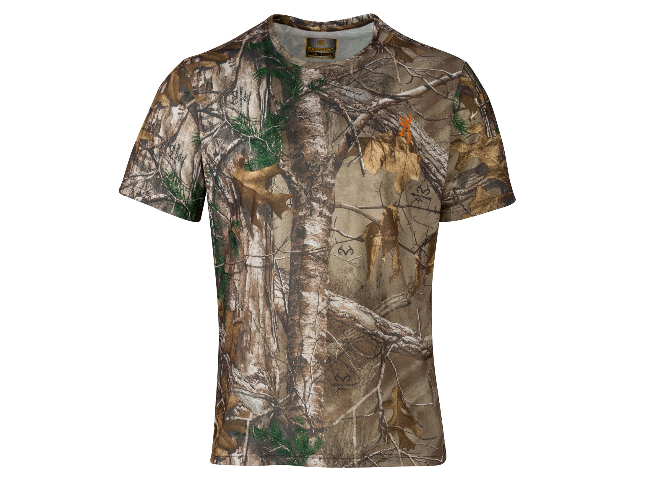 Browning Men's Scope Logo T-Shirt Short Sleeve Polyester Realtree Xtra