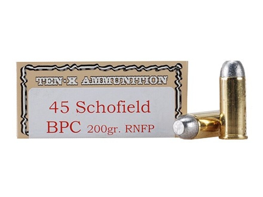 Ten-X Cowboy 45 S&W Schofield Ammo 200 Grain Flat Nose Box of 50