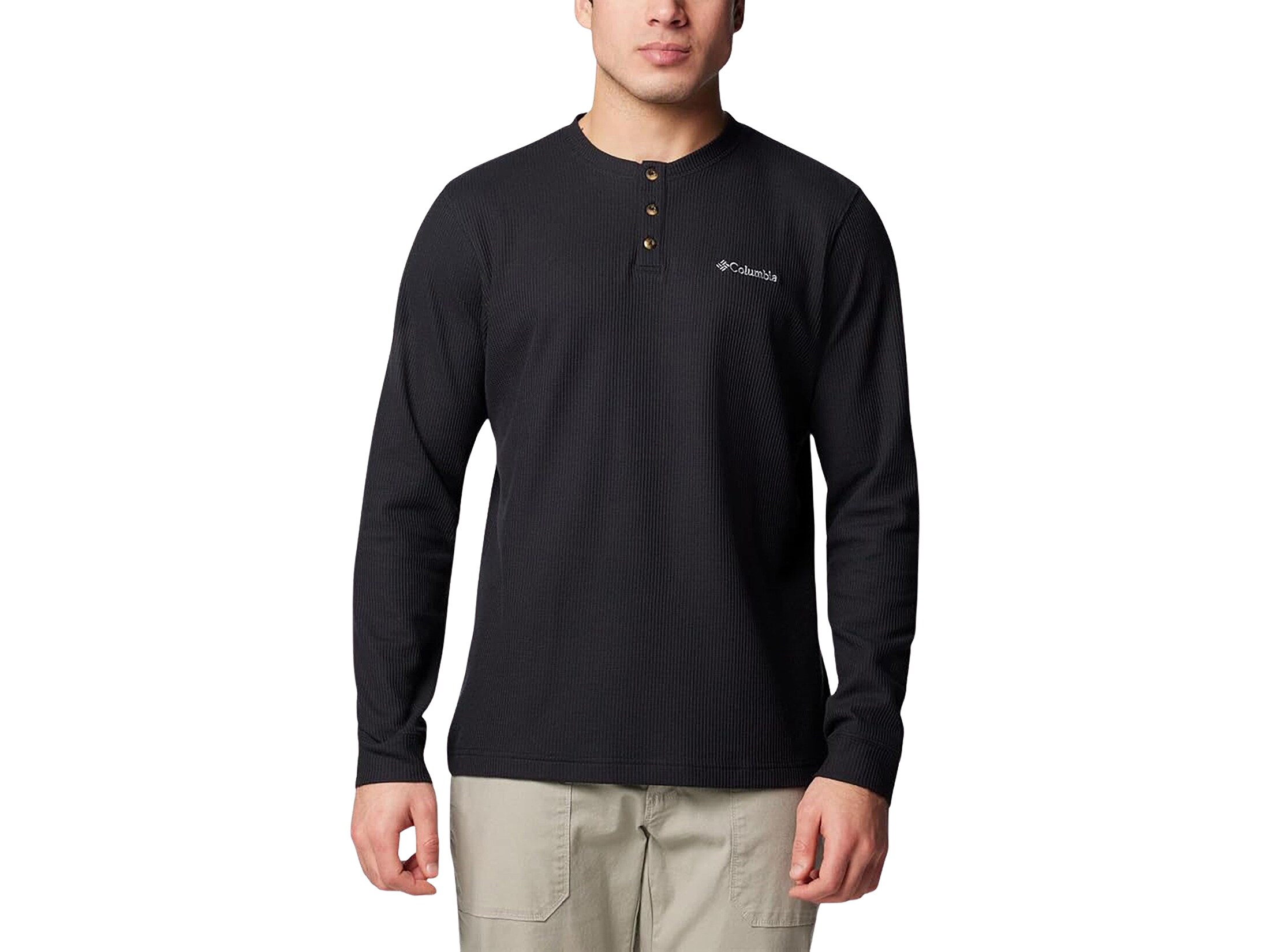 Columbia Men's Pitchstone Knit Henley Shirt Black XL