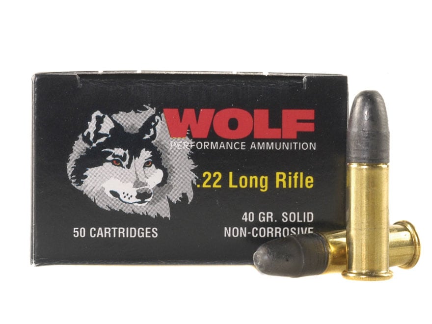 Wolf Match Target 22LR Ammo 40 Grain Lead Round Nose Case of 5000 (100