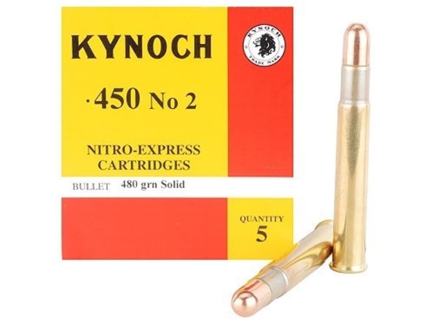 Kynoch Ammo 450 Number 2 Nitro Express 480 Grain Woodleigh Welded Core