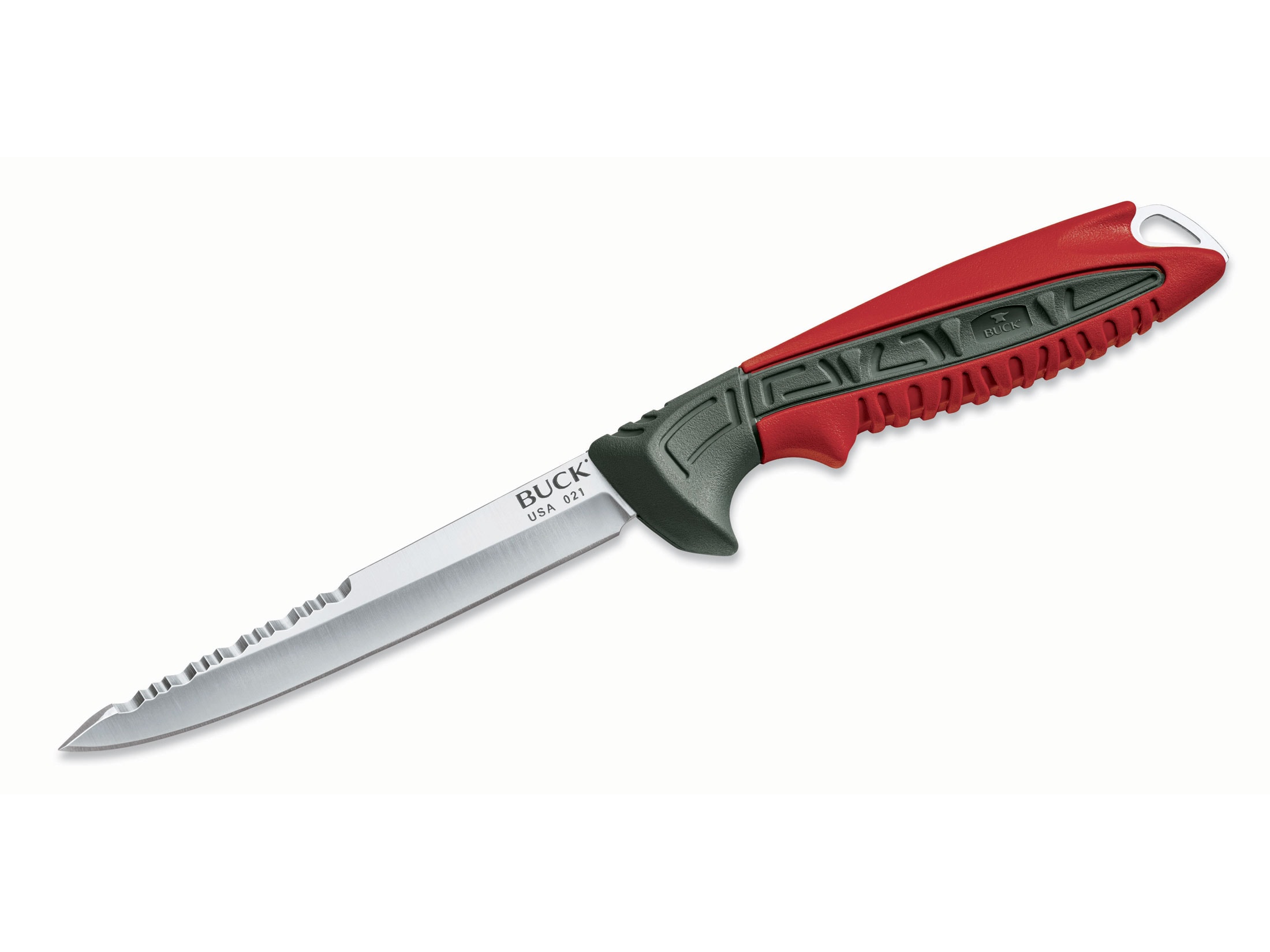 Buck 021 Clearwater Bait Knife 5 Serrated Drop Point 420HC SS Blade