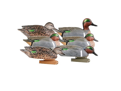 GHG Pro-Grade Pre-Texas Rigged Green-Winged Teal Duck Decoy Pack of 6