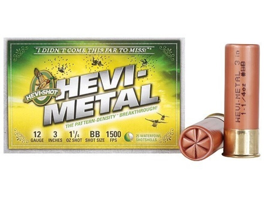 Hevi-Shot Hevi-Metal Waterfowl 12 Ga Ammo 3 BB Steel Bismuth Shot