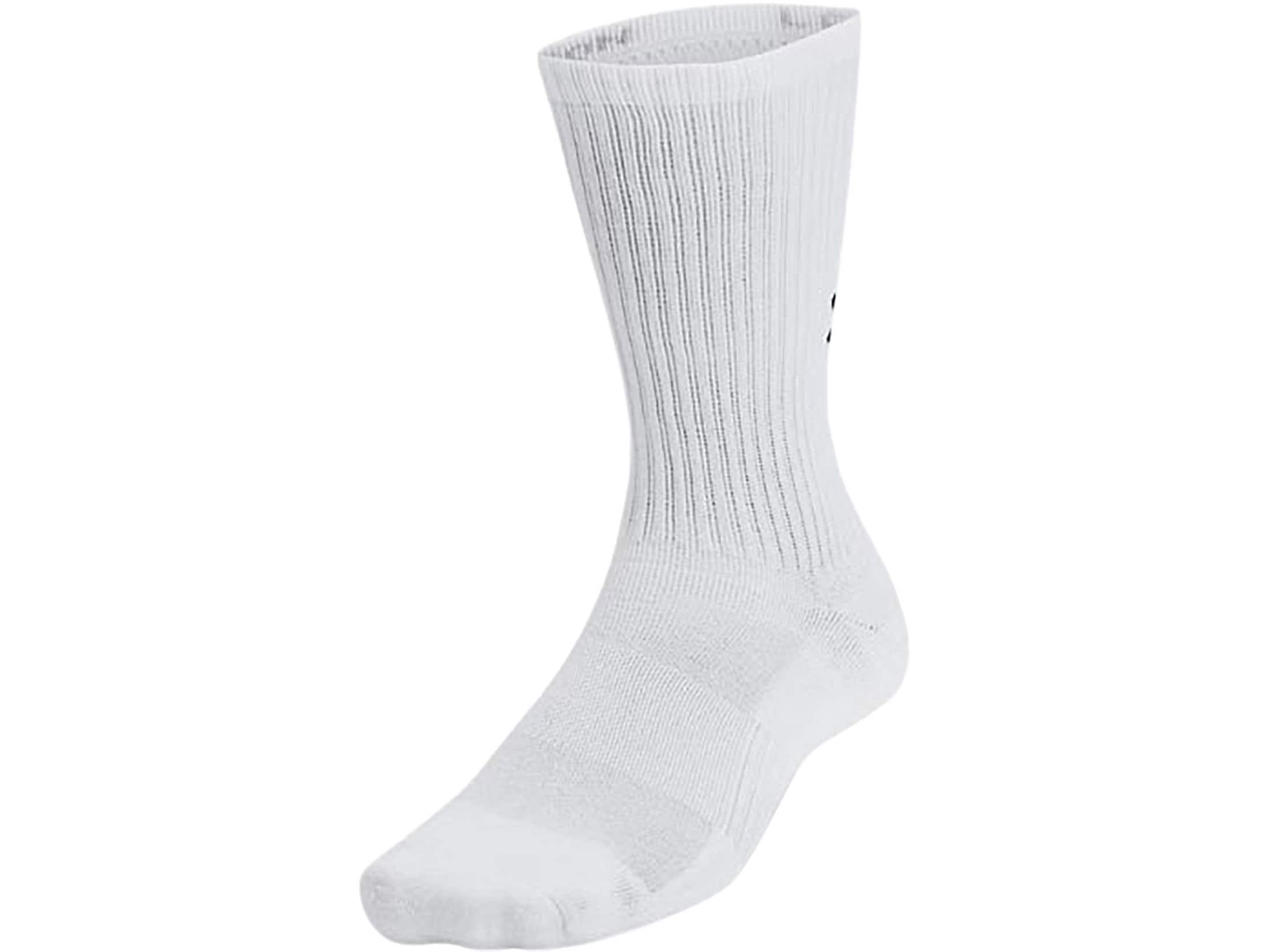 Under Armour Men's Tec Crew Socks White/White/Black Medium 6 Pairs