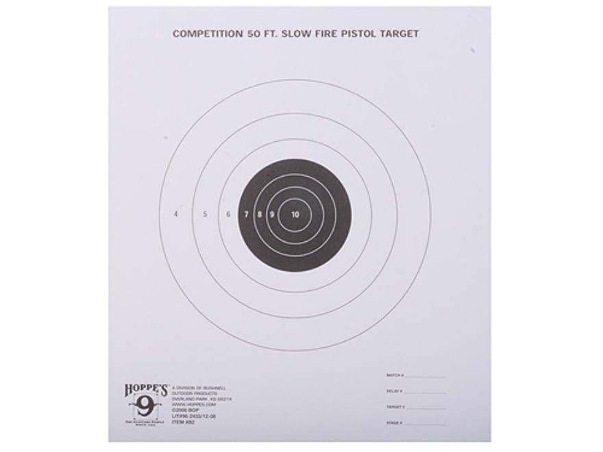 Hoppe's Slow Fire Target 50' Pistol 20PK