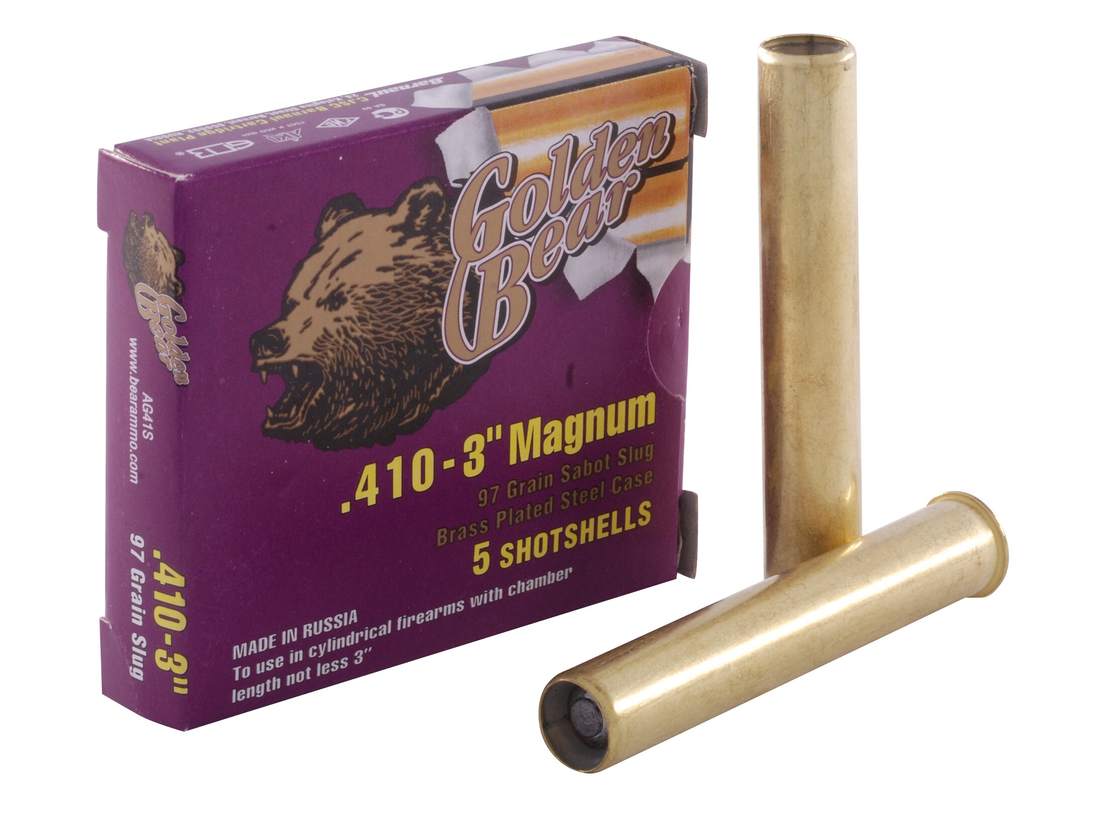 Golden Bear Ammo 410 Bore 3 97 Grain Sabot Slug Box Of 5