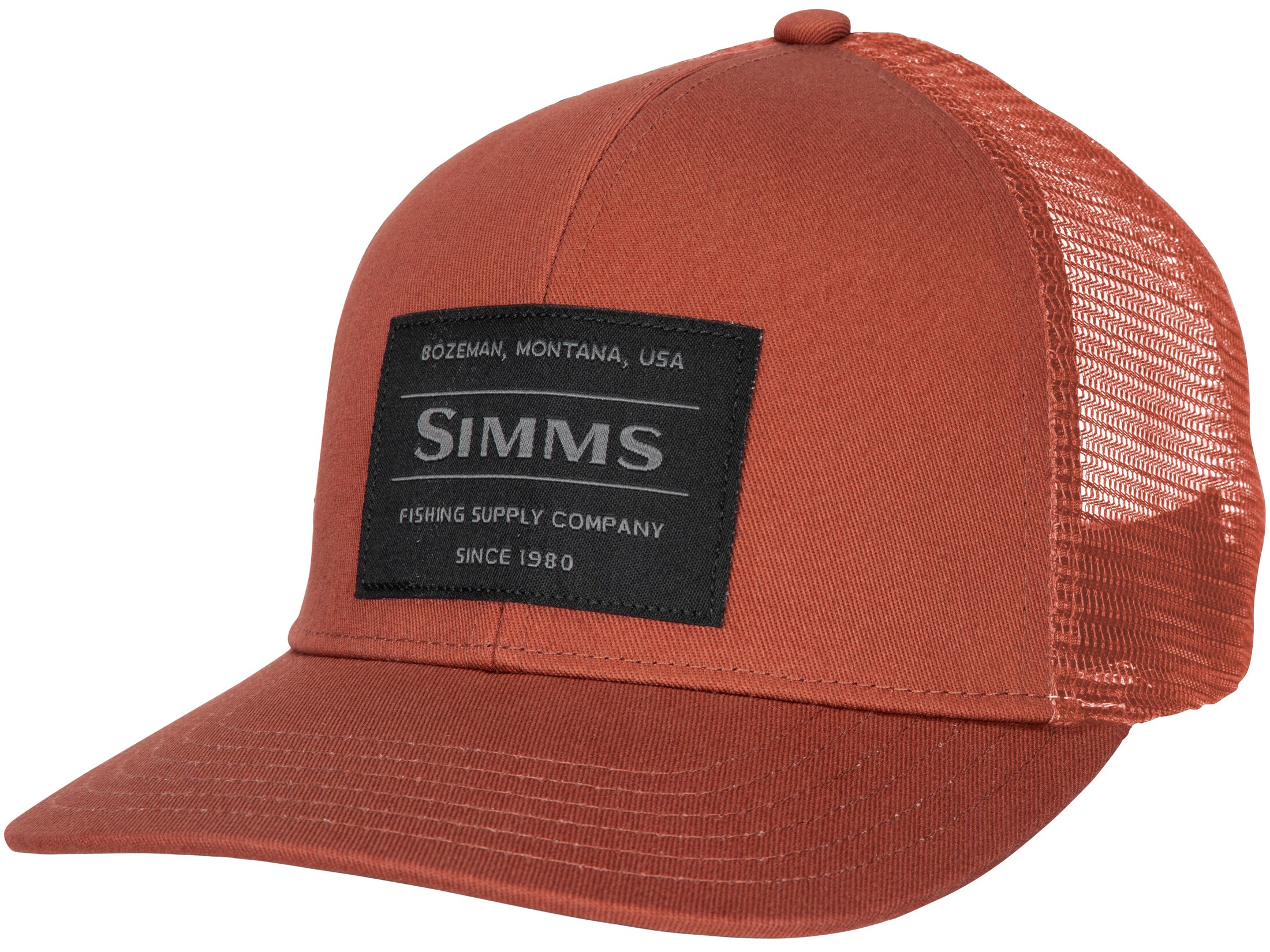 Simms Mens Original Patch Trucker Hat Dark Bronze