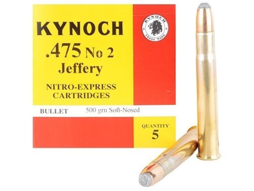 Kynoch 475 Number 2 Jeffery Nitro Express Ammo 500 Grain Woodleigh