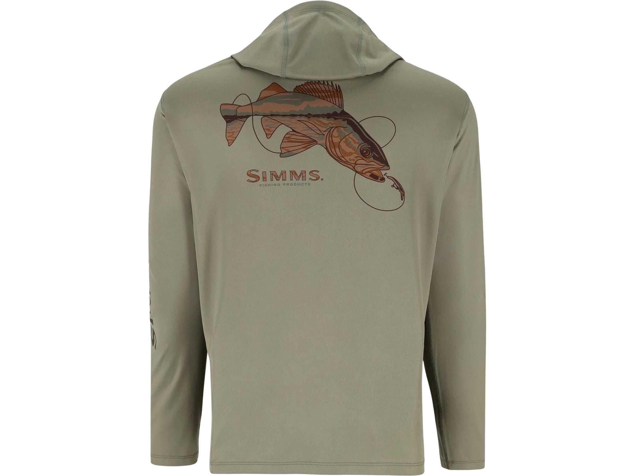 Simms Men's Tech Artist Series Hoodie Willow Walleye 2XL