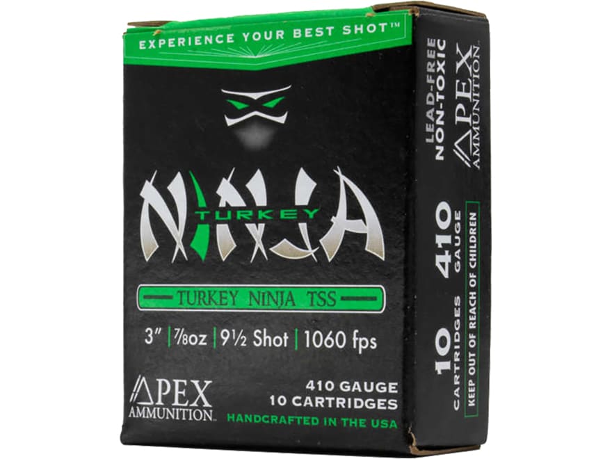 Apex Turkey Ninja TSS 410 Ammo 3 #9-1/2 Tungsten Shot 7/8oz Box of 10