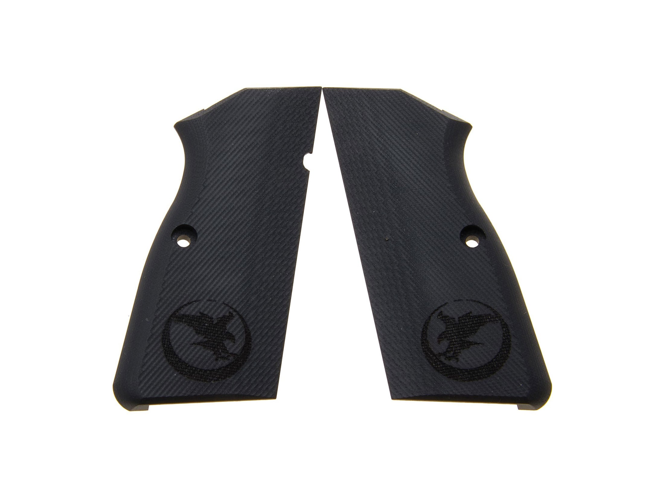Nighthawk Custom Grips Browning Hi-Power Nighthawk Logo Black G10