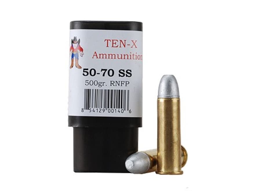Ten-X Cowboy Ammo 50-70 Government 500 Grain Round Nose Flat Point Box