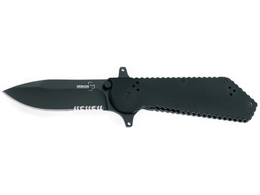 Boker Plus Folder II Folding Knife 3-3/4 Serrated Drop Point 440C
