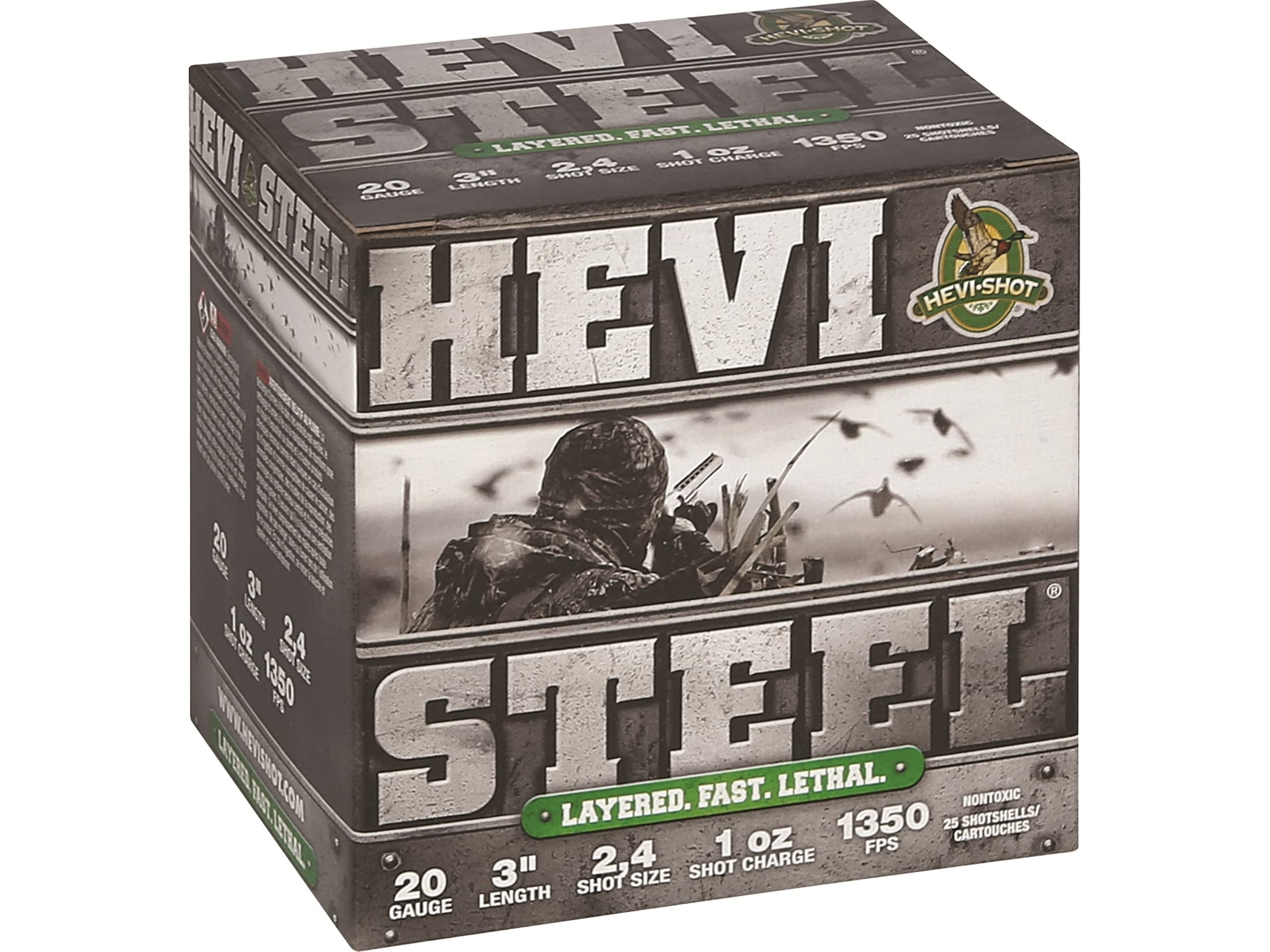 Hevi-Shot Hevi-Steel Layered Waterfowl 20 Ga Ammo 3 #2 & #4 Steel Shot