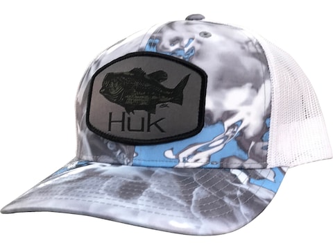 Huk Men's Large Mouth Snapback Mesh Trucker Cap Mossy Oak Freshwater