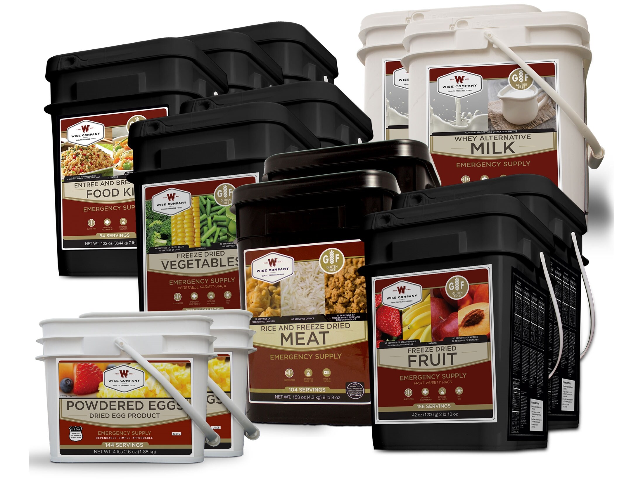 Wise Company 3 Month Gluten Free Deluxe Freeze Dried Food Kit