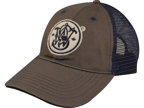 Smith & Wesson Logo Mesh Back Cap Faux Leather/Black