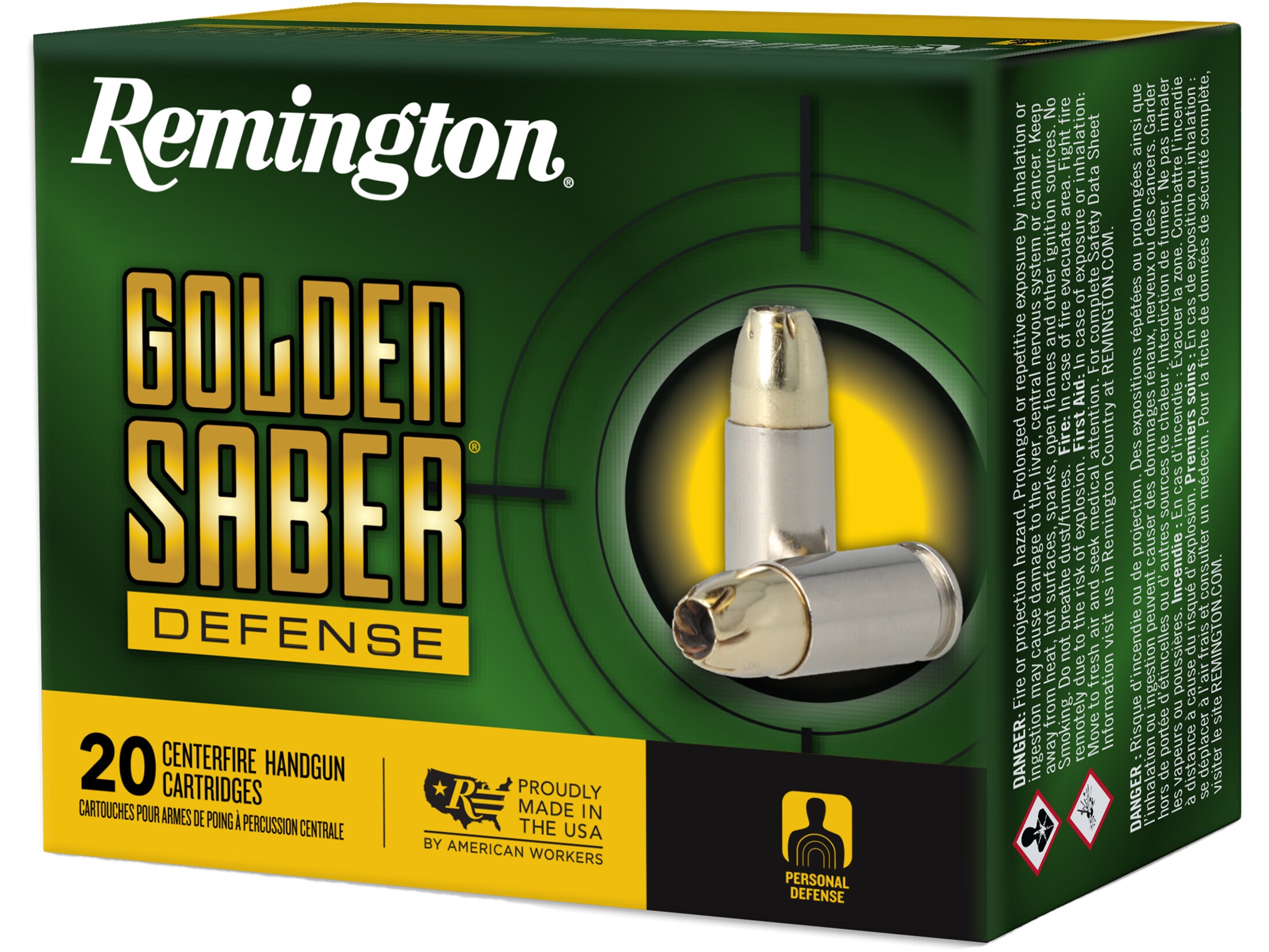 Remington Golden Saber Defense 9mm Luger Ammo 124 Grain Jacketed