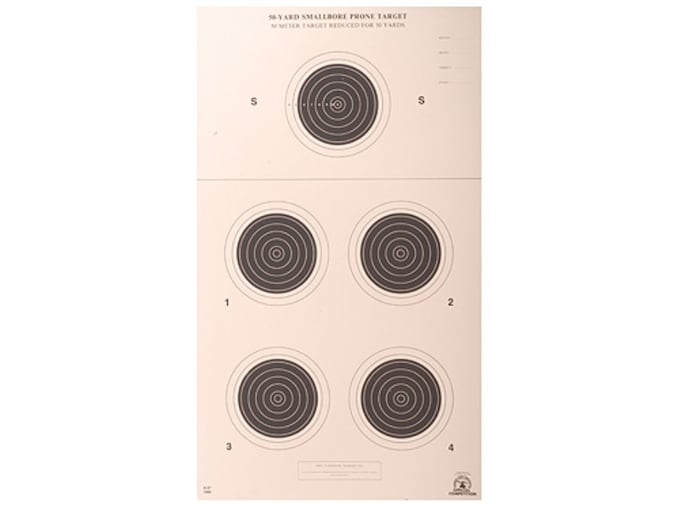 NRA Official Smallbore Rifle Targets A-27 50-Yard Prone Paper 100PK