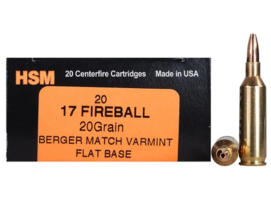 HSM Varmint Gold Ammo 17 Remington Fireball 20 Grain Berger Varmint
