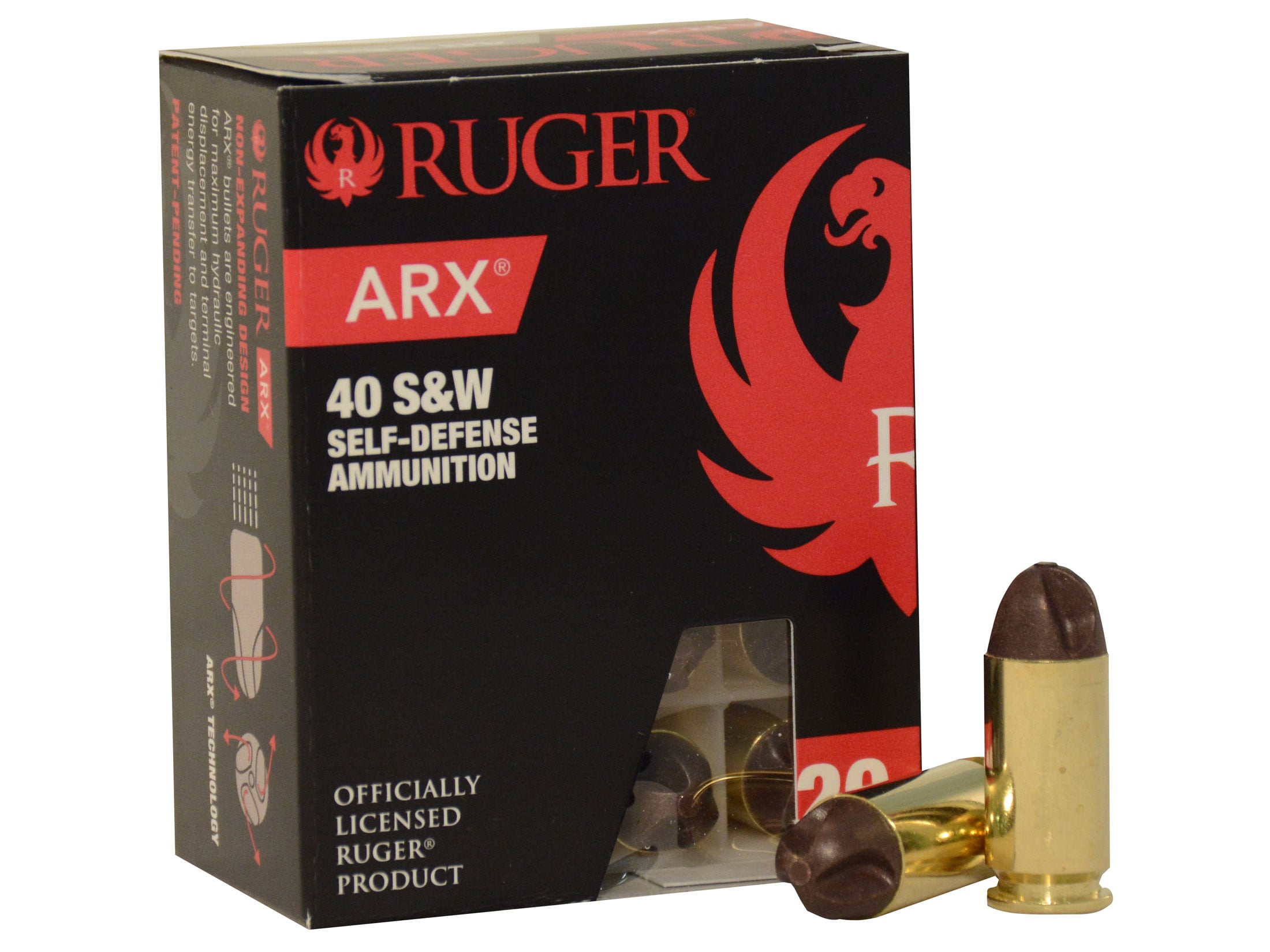Ruger Self Defense 40 S&W Ammo 97 Grain PolyCase ARX Fluted Lead Free