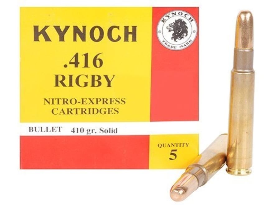 Kynoch 416 Rigby Ammo 410 Grain Woodleigh Weldcore Solid Round Nose