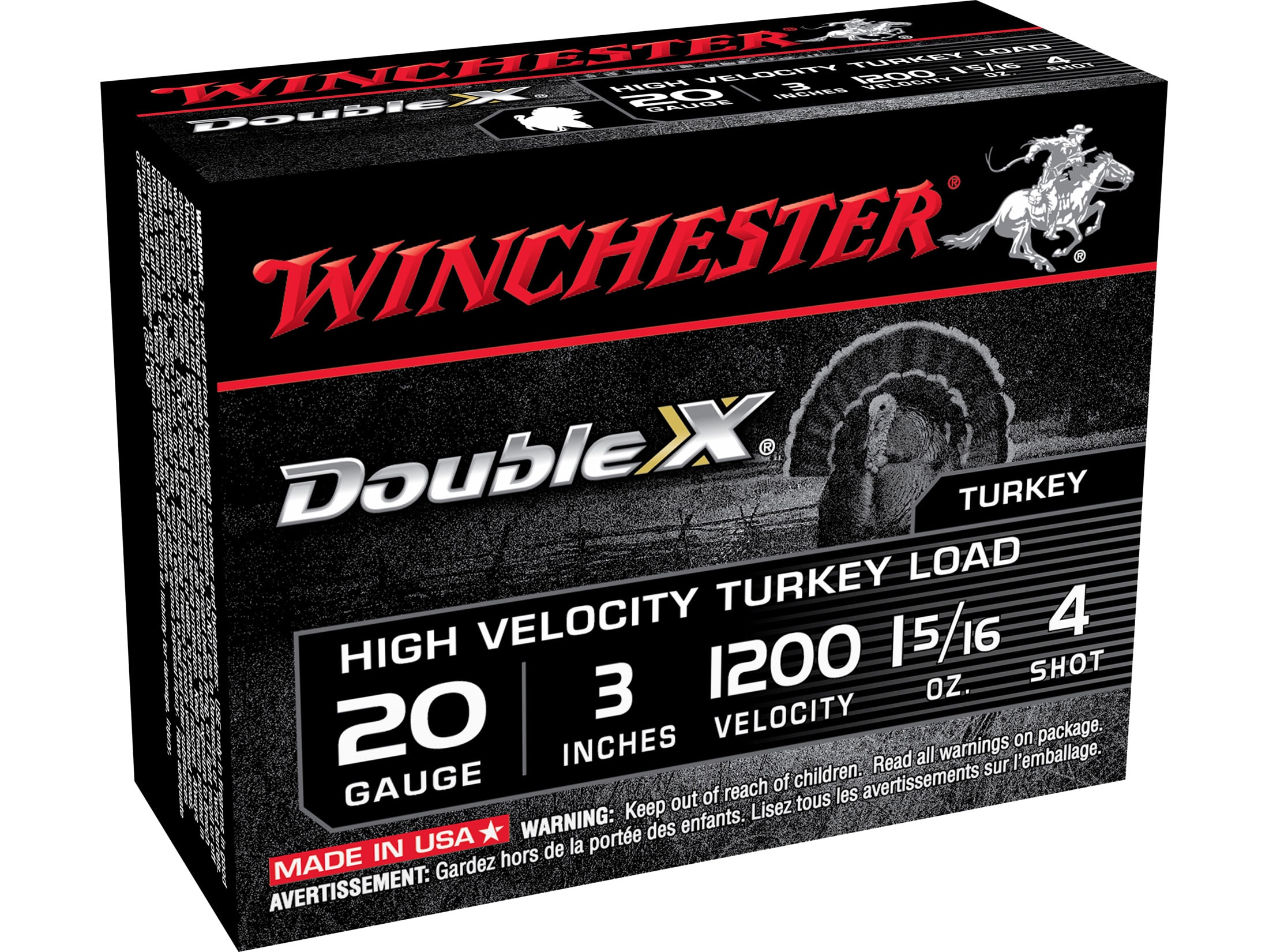Winchester Double X Turkey 20 Ga Ammo 3 #5 Copper Plated Lead Shot