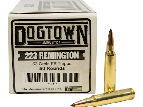 Dogtown Ammo 223 Remington 53 Grain Polymer Tip Flat Base Box of 50