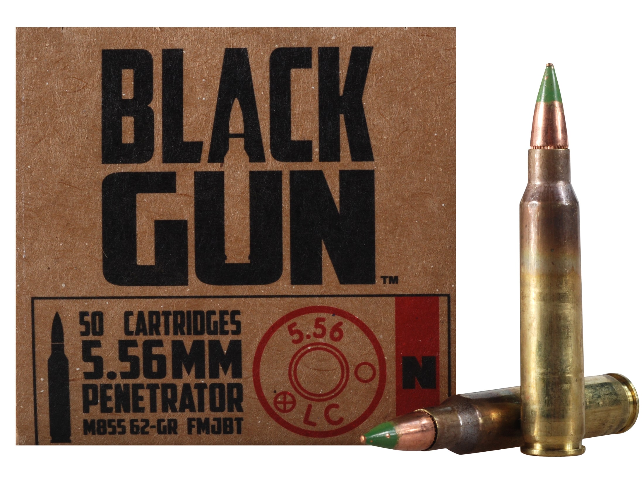 BlackGun Industries Ammo 5.56x45mm NATO 62 Grain M855 SS109 Penetrator