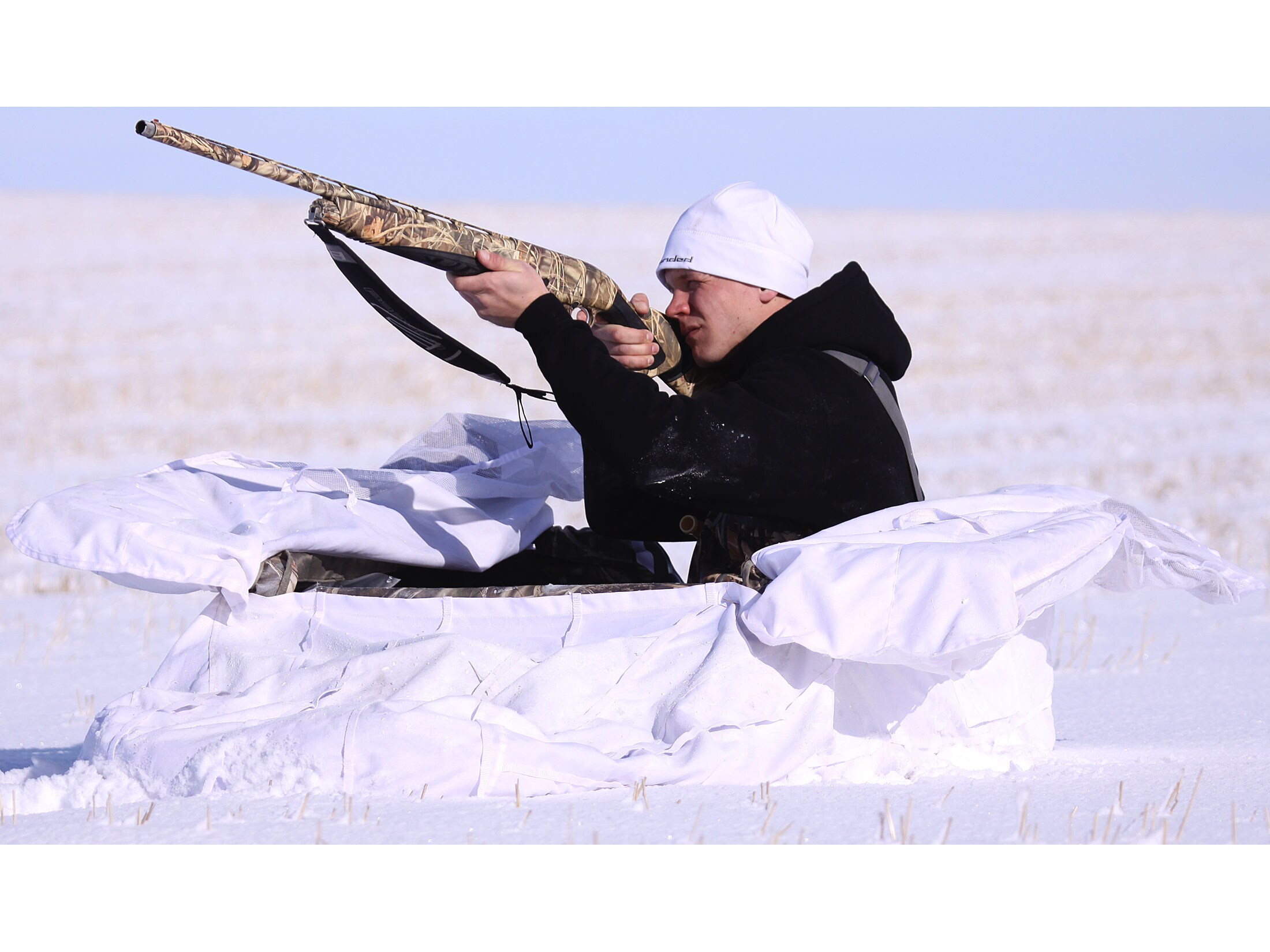 Banded Chop Layout Blind Snow Cover 600D Fabric