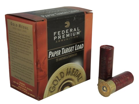 Federal Premium Gold Medal Paper Ammo 12 Ga 2-3/4 1-1/8oz #8 Shot Box