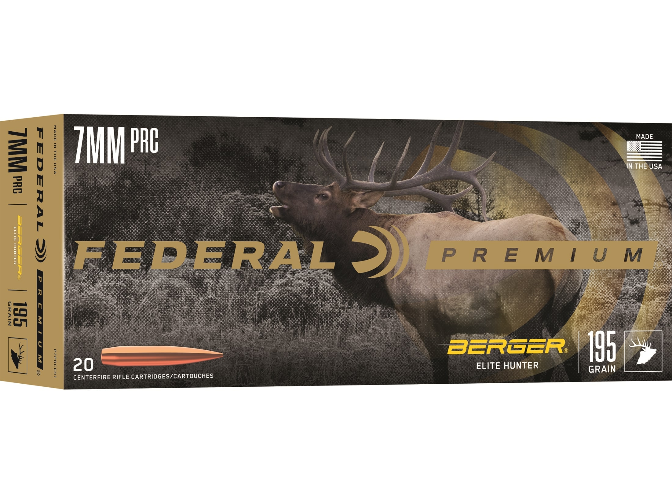 Federal Premium 7mm PRC Ammo 195 Grain Berger Elite Hunter Jacketed