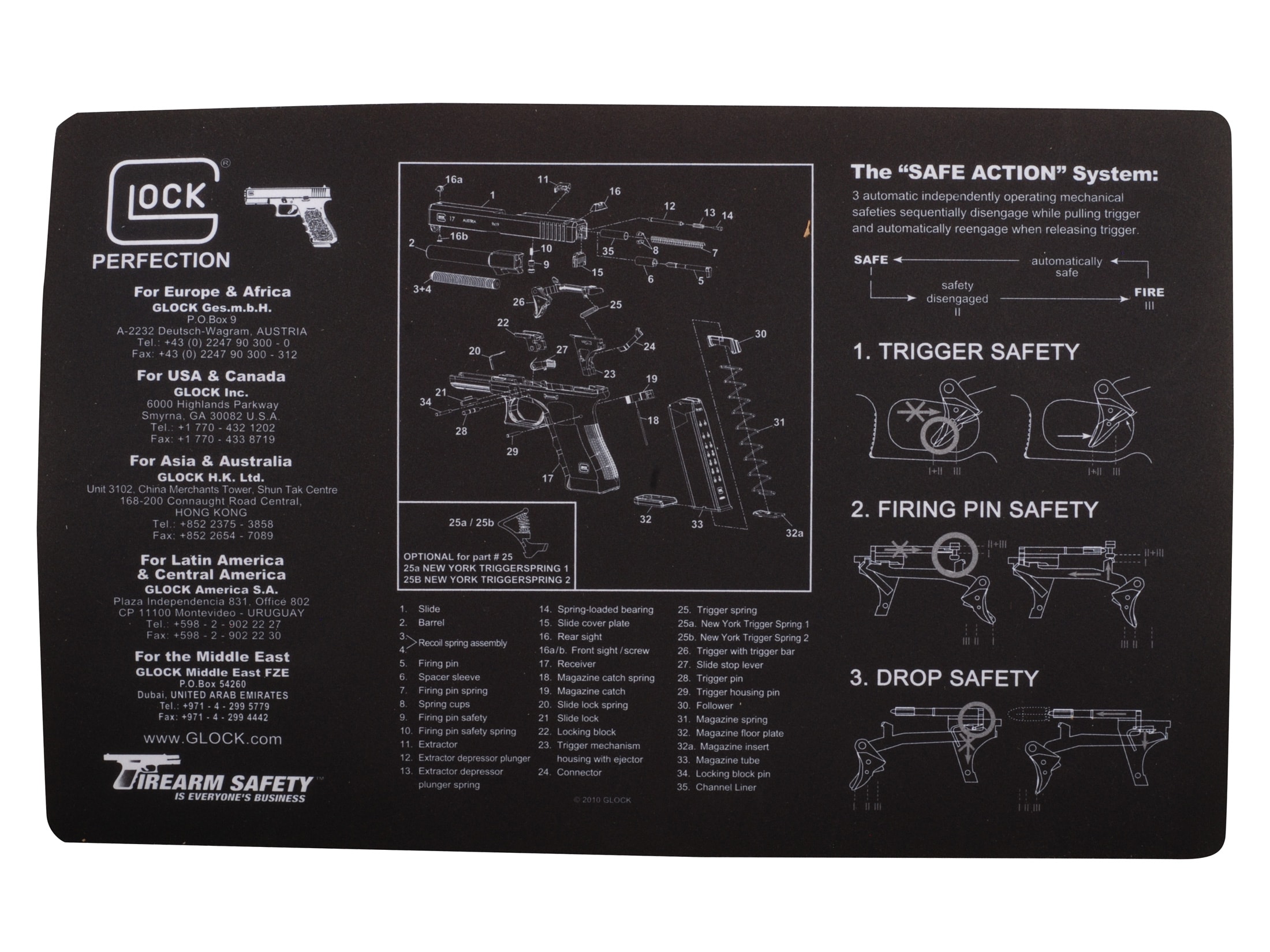 Glock Gunsmith's Gun Cleaning Maintenance Mat 11 x 17