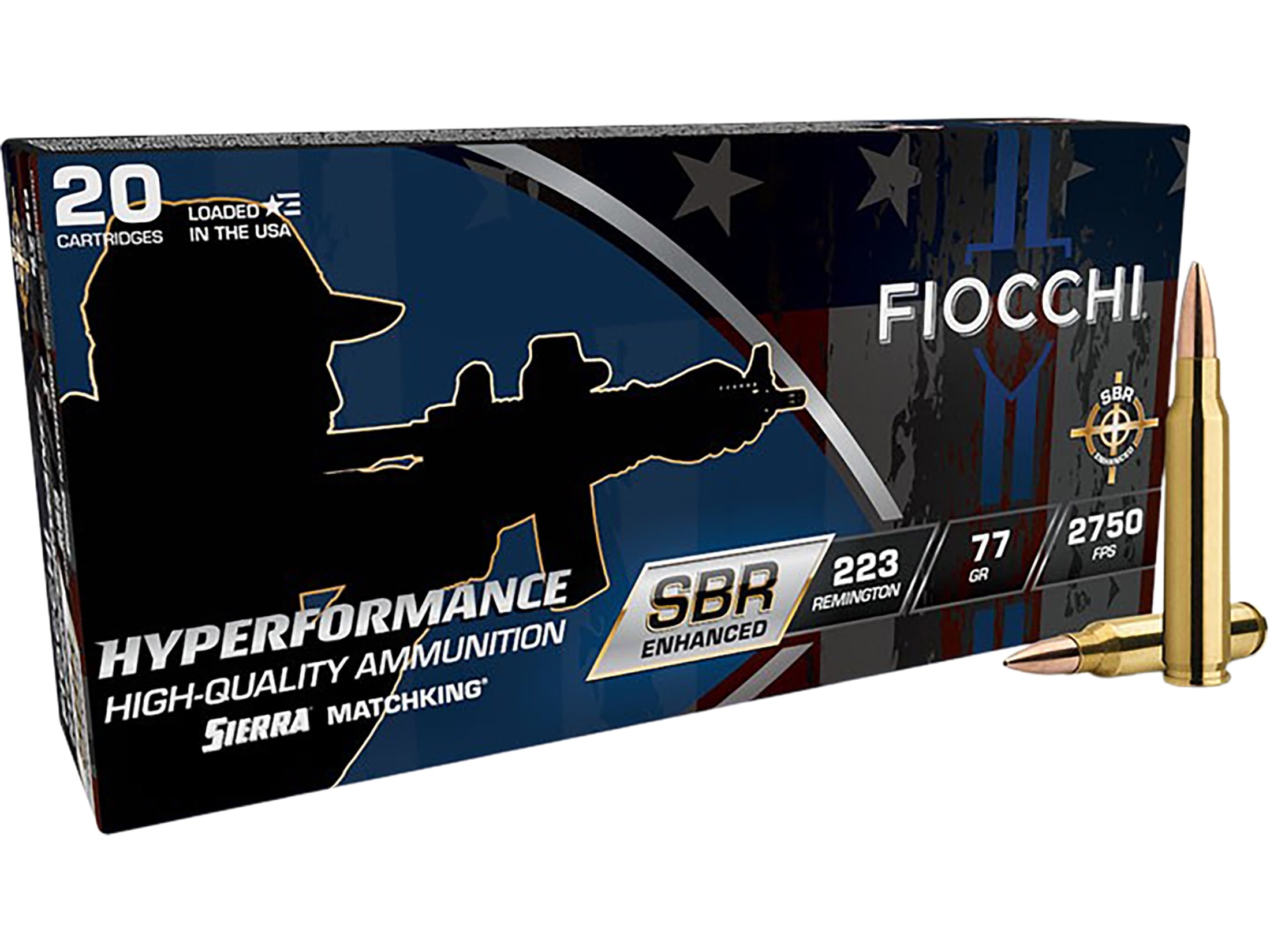 Fiocchi Hyperformance SBR Enhanced 223 Remington Ammo 77 Grain
