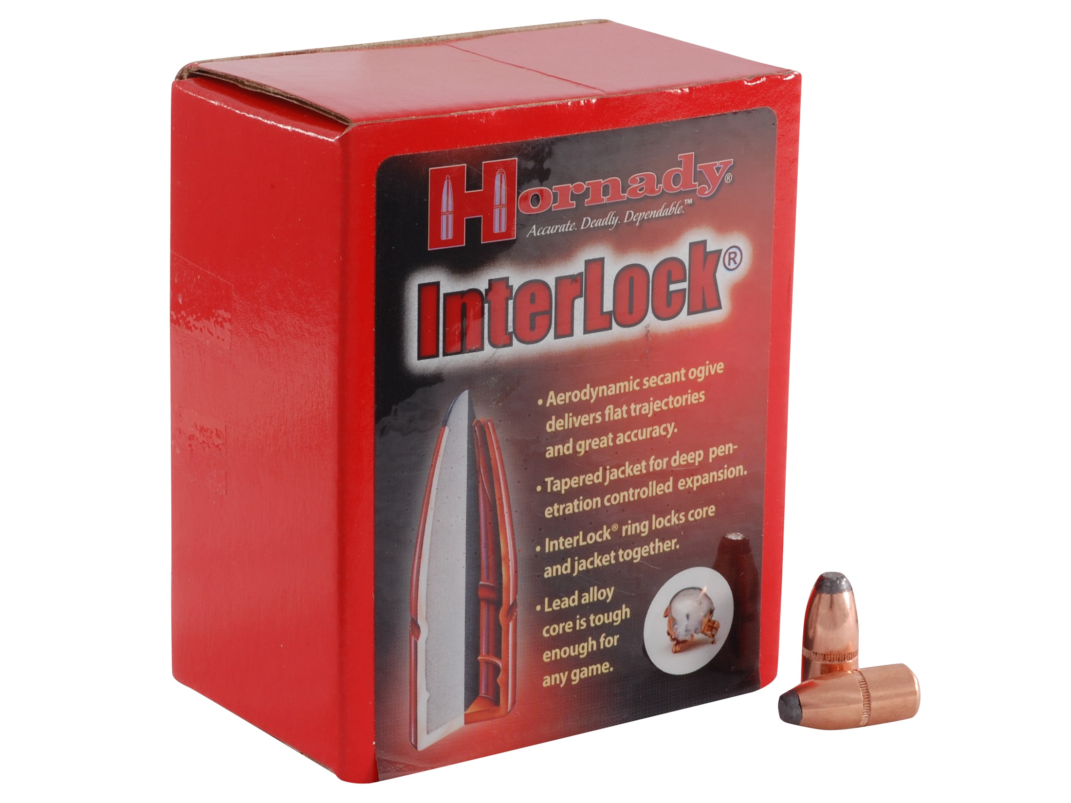 Hornady InterLock Bullets 375 Cal (375 Diameter) 220 Grain Flat Nose